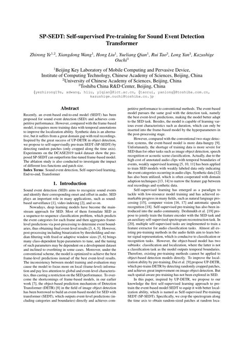 pdf sp sedt self supervised pre training for sound event detection