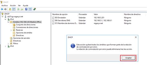 Desconfigurar Dhcp Failover Cluster En Ms Windows Server 2016 Ragasys