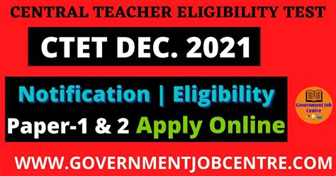 Ctet Dec 2021 Online Form New Syllabus Exam Date And Test Series