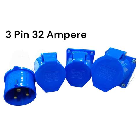 Jual Best Seller Satu Set Sepasang 3 Pin 32 A 3 Kaki 32 Ampere