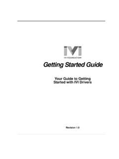 Getting Started Guide IVI Foundation Getting Started Guide Ivi