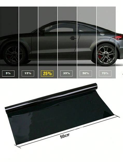 1 Rollo Película Para Tintar Vidrios De Ventana De Coche Negra Con Vlt Del 5 Película