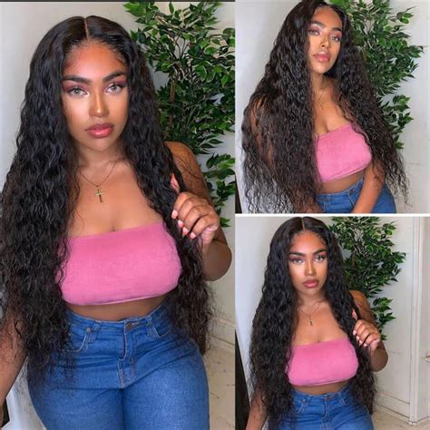 Water Wave 13x6 Lace Wigs 28 30 Inch Human Hair Lace Frontal Wig T Part
