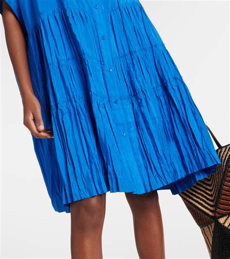 블루 Emile 티어드 실크 미디 드레스 Joseph Mytheresa