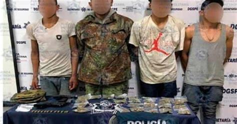 Tras persecución caen cuatro hombres con armas de fuego y drogas