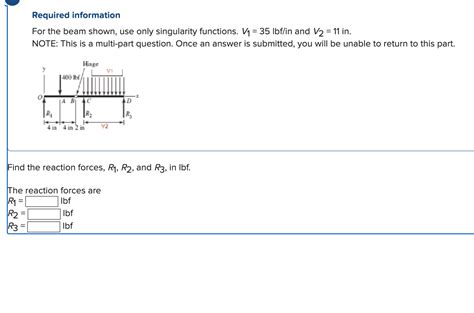 solved required information for the beam shown use only