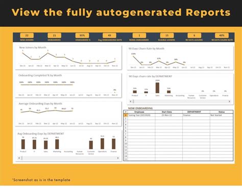 Hr Onboarding Dashboard Excel Template Etsy