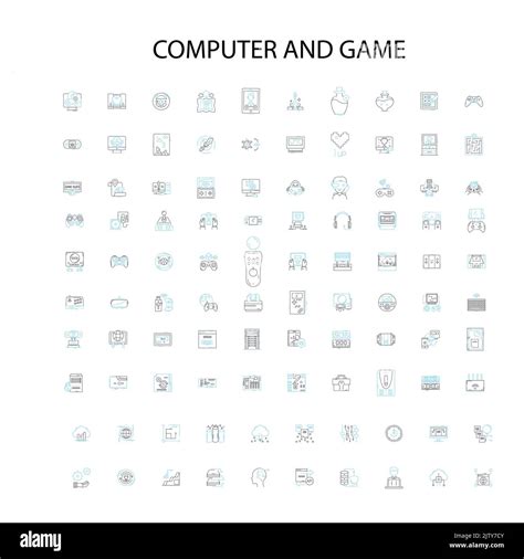 Computer And Game Icons Signs Outline Symbols Concept Linear
