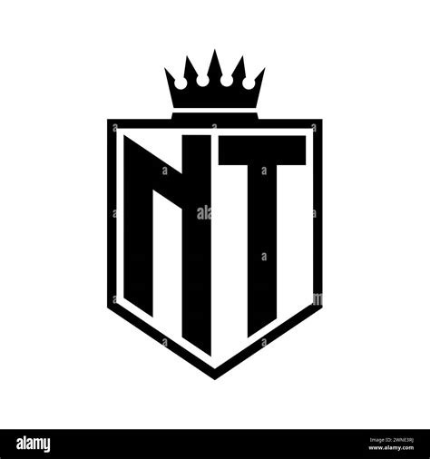 Nt Lettre Logo Banque Dimages Noir Et Blanc Alamy