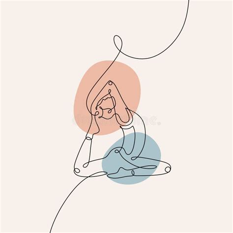 Mujer Haciendo Ejercicio Aeróbico Un Dibujo De Línea Continua