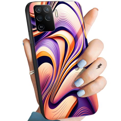 Etui Szklane Do Oppo Reno 5 Lite Wzory Iluzja Kolorowe Abstrakcja 3D