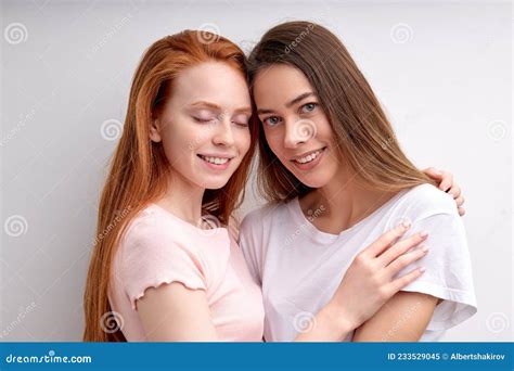 Two Young Stylish Cool Generation Z Women Lgbtq Lesbian Couple Dating