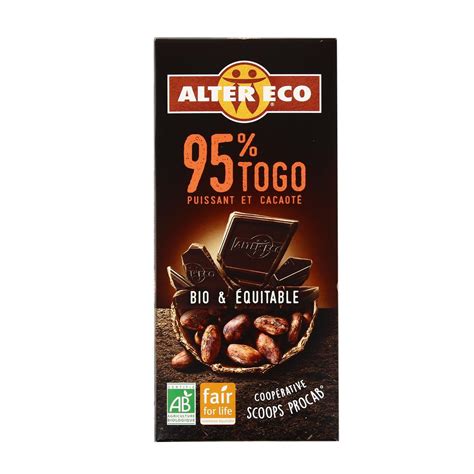 Acheter Alter Eco Commerce Equitable Chocolat Noir Bio Togo 95 90g