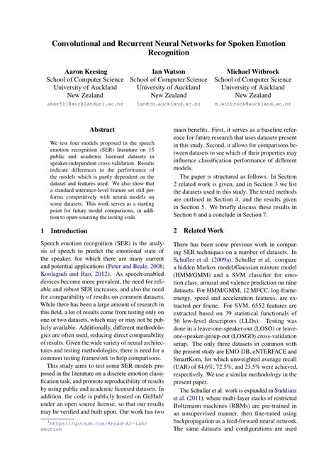 Pdf Convolutional And Recurrent Neural Networks For Spoken Emotion