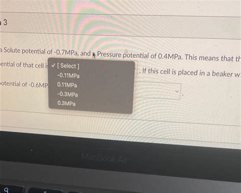 Solved A Cell Has A Solute Potential Of −04mpa And A