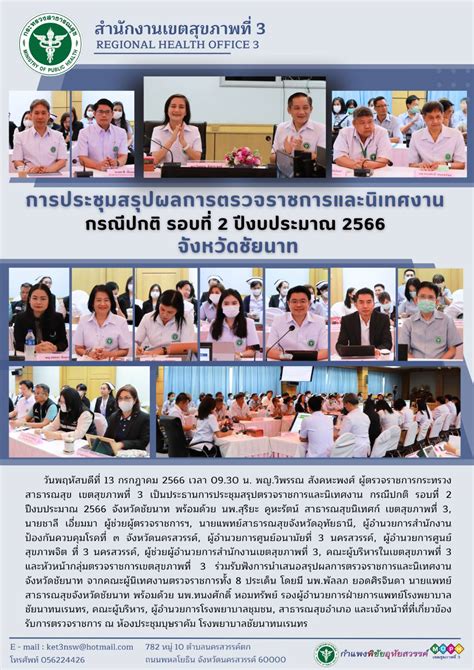 การประชุมสรุปผลตรวจราชการเเละนิเทศงานกรณีปกติ รอบที่2 2566 จังหวัด