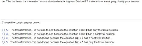Solved Let T Be The Linear Transformation Whose Standard