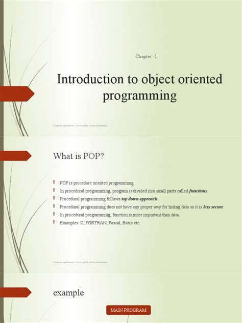 introduction to object oriented programming chapter 1 pdf object
