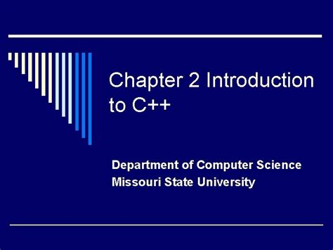 Chapter 2 Introduction To C Department Of Computer