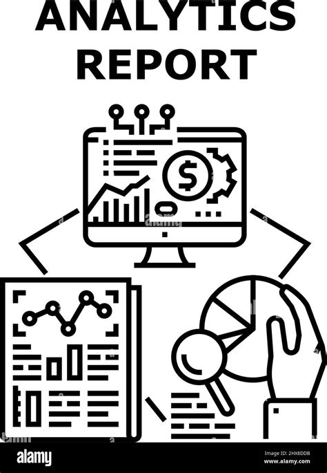 Analytics Report Vector Concept Black Illustration Stock Vector Image