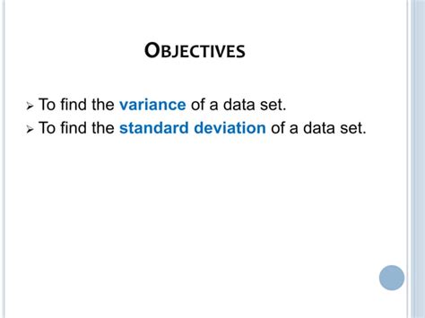 Variance And Standard Deviation Pptx