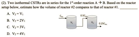 Solved 2 Two Isothermal Cstrs Are In Series For The