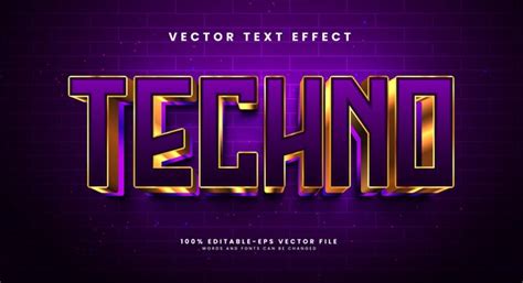 Premium Vector Luxury Techno 3d Editable Vector Text Effect Modern Concept Text Effect With