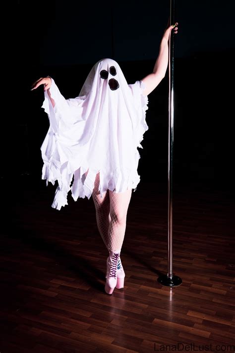 Lana Del Lust Wearing A Ghost Costume While Dancing On A Pole 15 Photos