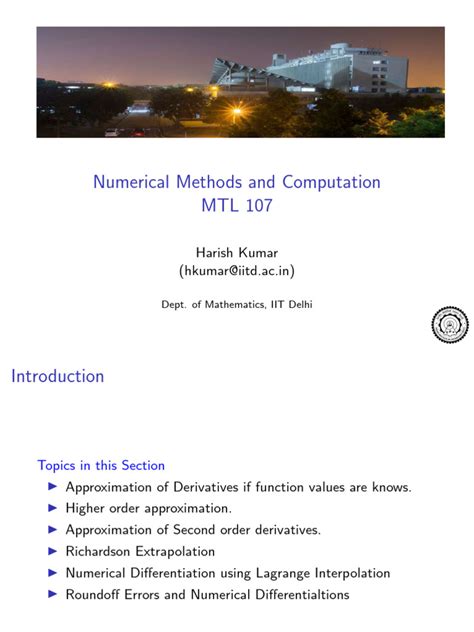 Numerical Diff And Integration Pdf Mathematical Concepts Analysis