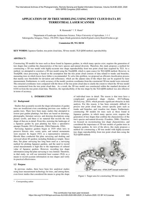 Pdf Application Of 3d Tree Modeling Using Point Cloud Data By Terrestrial Laser Scanner