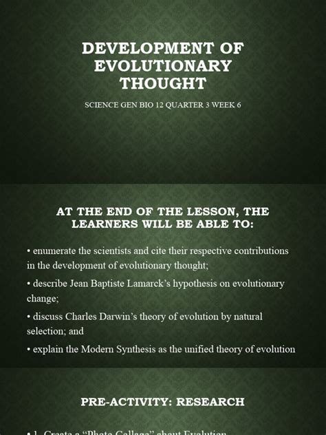 Development Of Evolutionary Gen Bio 12 Quarter 3 Week 6 Download Free Pdf Taxonomy Biology
