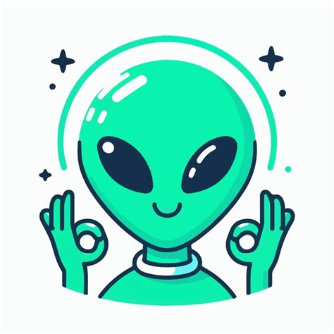 Vector Alien With A Simple Flat Design Style And White Background