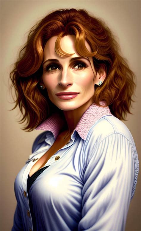 Illustrated Celebrity Series Girls Julia Roberts By Ladyvalsart1983