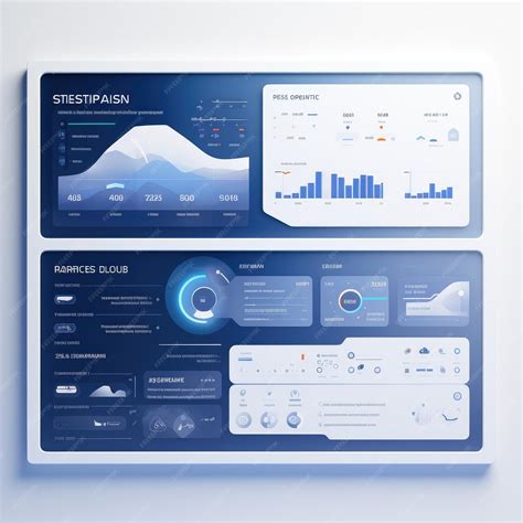 Premium Ai Image A Display Of A Computer Screen With A Blue Background With A Graph And The