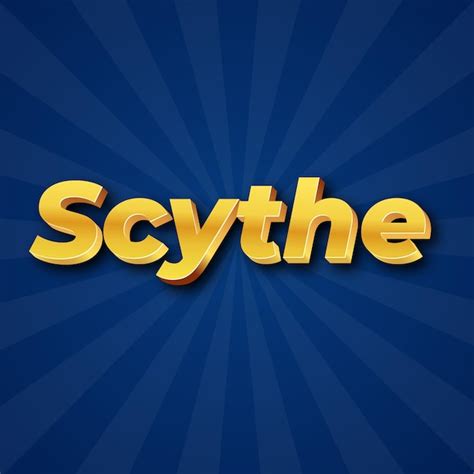 Premium Photo Scythe Text Effect Gold  Attractive Background Card