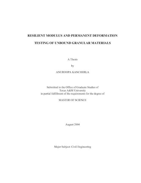 PDF RESILIENT MODULUS AND PERMANENT DEFORMATION Oaktrust Library Tamu Edu Bitstream Handle
