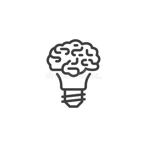 Light Bulb And Brain Line Icon Stock Vector Illustration Of Idea Design 279093397