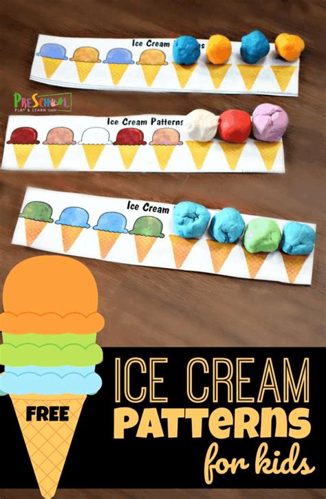 Shape Ice Cream Playdough Mats Printable Activity Artofit