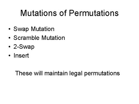 genetic algorithms permutation crossovers a technique for those