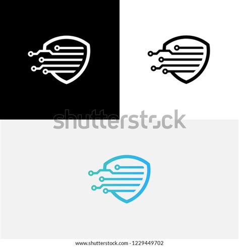 Digital Data Security Shield Icon Logo Stock Vector Royalty Free 1229449702 Shutterstock
