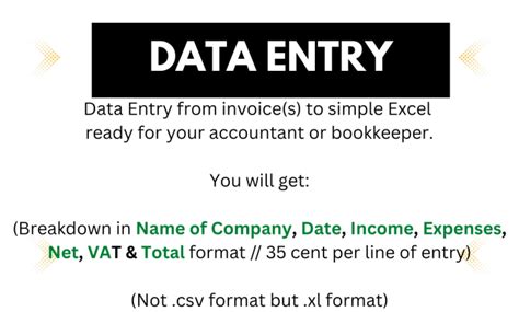 Do Data Entry From Invoices To Excel Ready For You By Elizasajay Fiverr