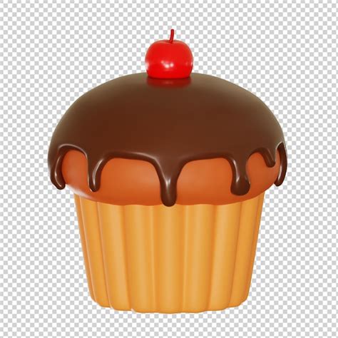 Premium Psd Cupcake 3d Illustration