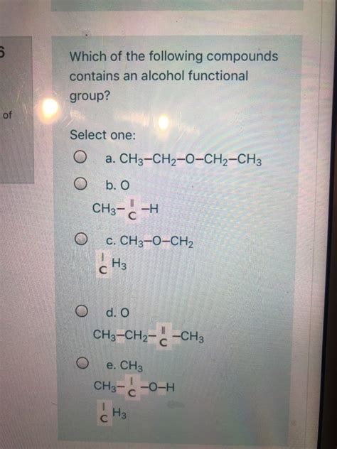 Solved Which of the following compounds contains an alcohol | Chegg.com