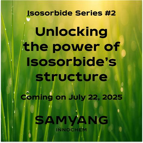 🔍 Isosorbide Series Episode 2 “youll See Why This Structure Makes