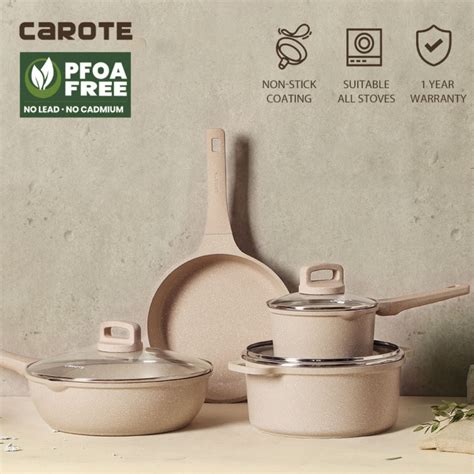 Carote Pots And Pans Set Nonstick 7 Pcs Induction Cookware Set
