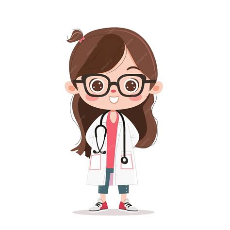 A Girl Wearing A Lab Coat With Glasses And A Stethoscope On It