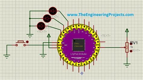 Arduino Lilypad Simulation In Proteus The Engineering Projects Artofit