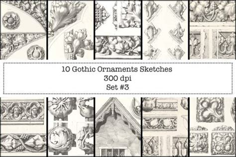 Gothic Ornament Sketches Set 3 Graphic By Made By Sarah Jane · Creative Fabrica
