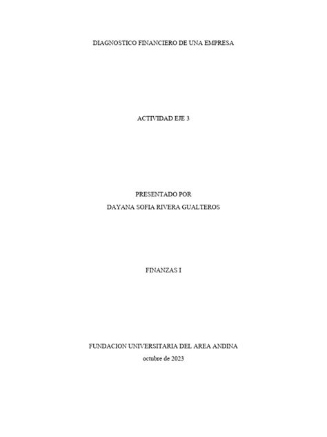 Diagnostico Financiero De Una Empresa F1 Pdf Business Deuda