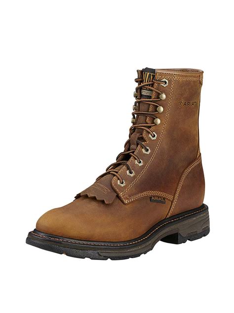 Ariat 10016266 Mens Workhog 8in Lace Up Work Boot Aged Bark Jc
